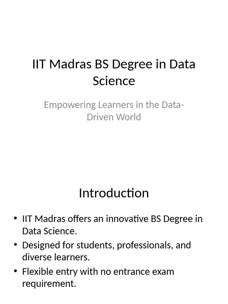 IITM_DS_Program Presentation | PDF