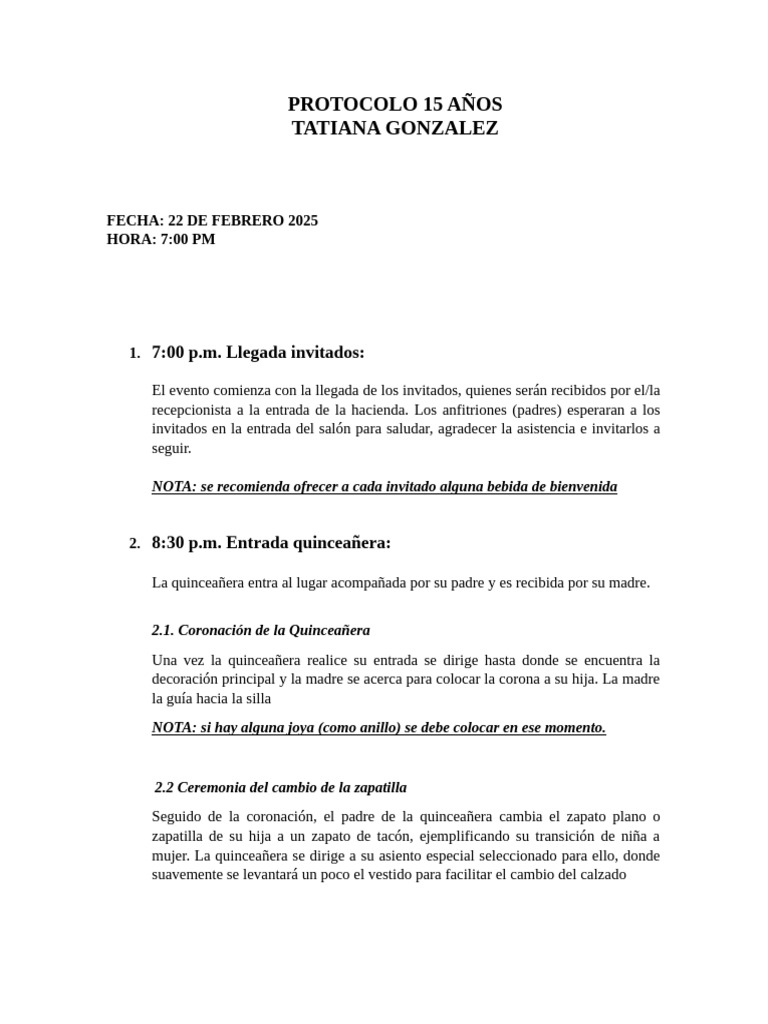 Protocolo 15 Años | PDF | Convenciones sociales | Ceremonias