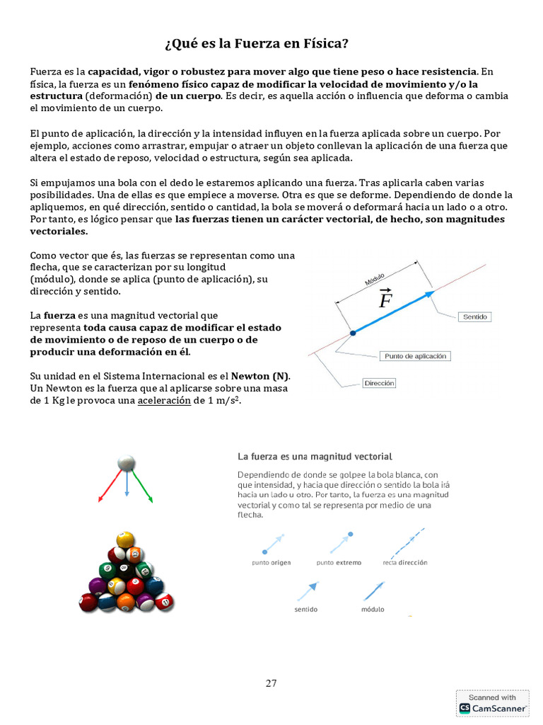 Fuerza y su aplicación en física | PDF | Fuerza | Las leyes del ...