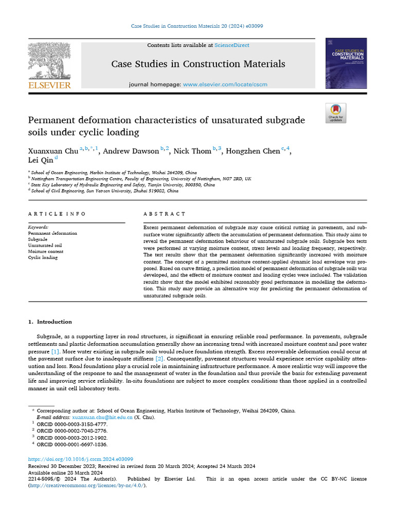Permanent Deformation in Unsaturated Soils | PDF | Deformation ...