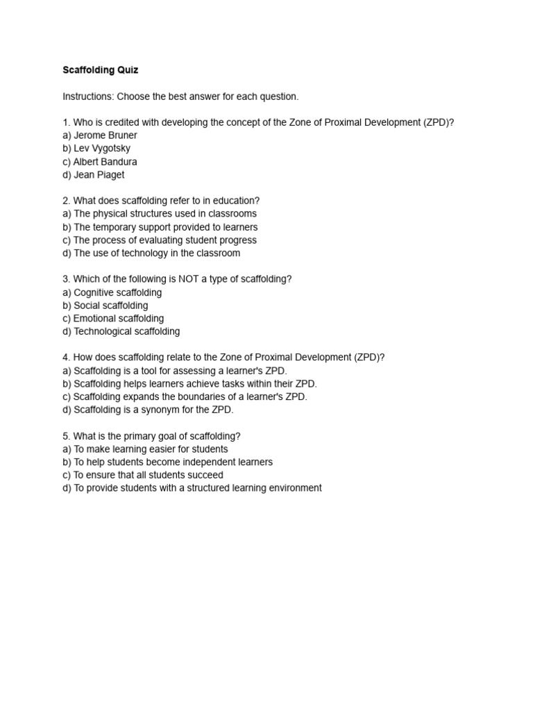Binarao Scaffolding Quiz | PDF