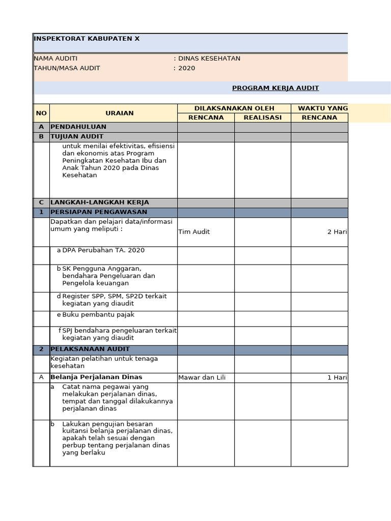 KKA Kertas Kerja Audit Kasus 1 Poin 2 Audit Intern | PDF