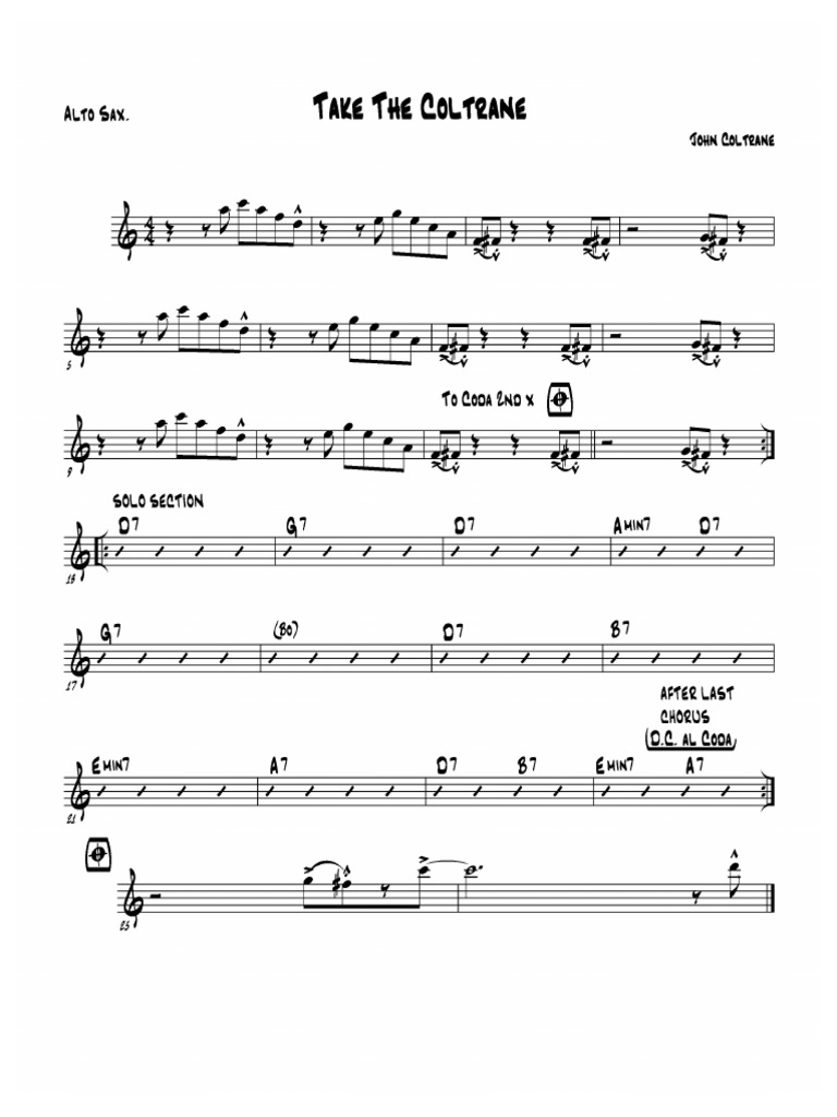 Take The Coltrane Alto Sax | PDF