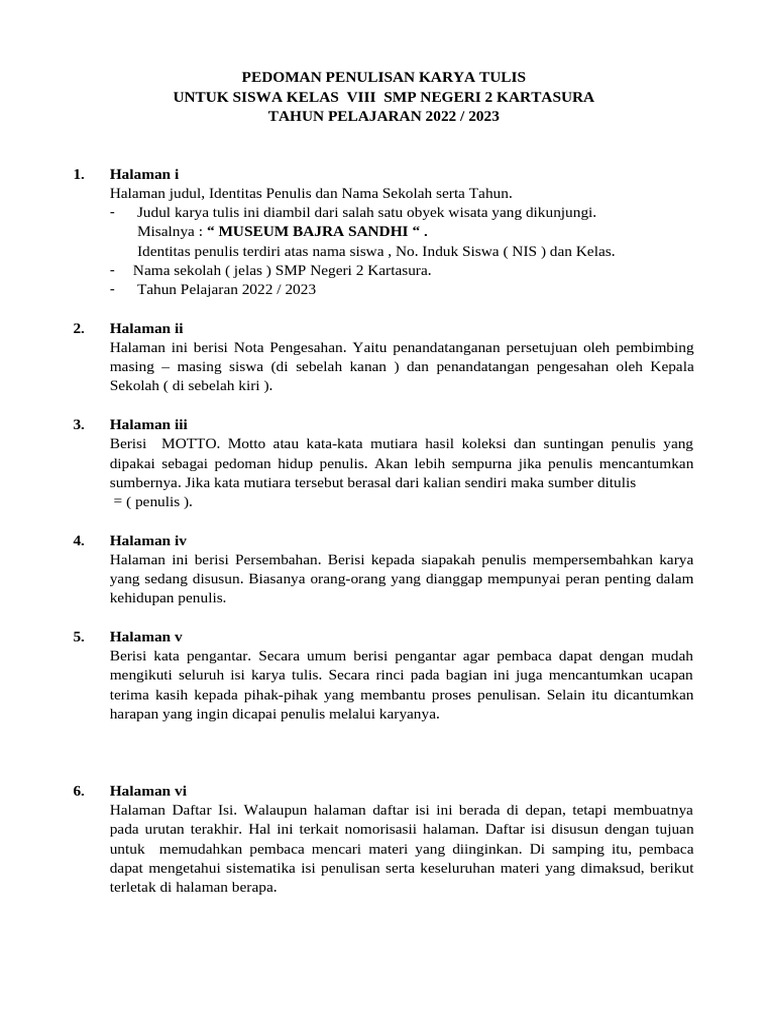 Contoh Pedoman | PDF