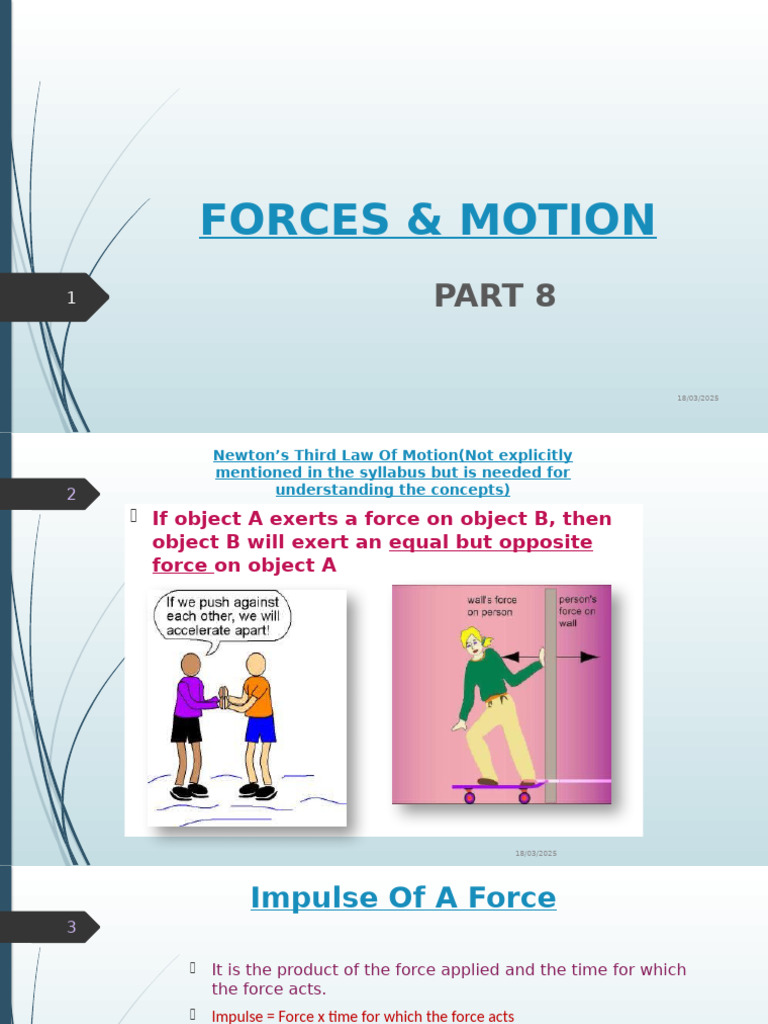 Grade 9 Forces and Motion Part 8 2023-2024 | PDF | Force | Momentum
