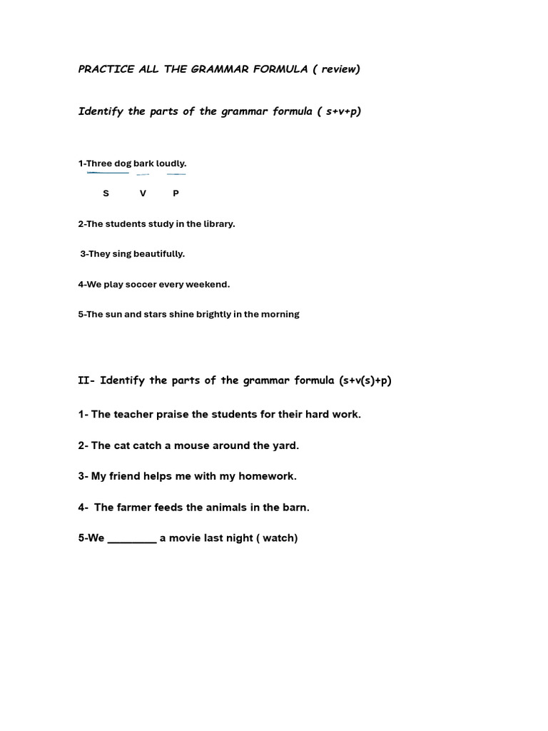 Practice All The Grammar Formula | PDF