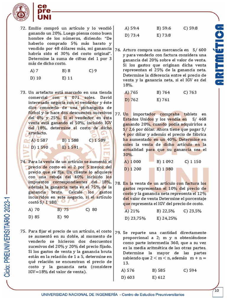 1er Material Cepre Uni 2023-1-1-11-15 | PDF | Economias