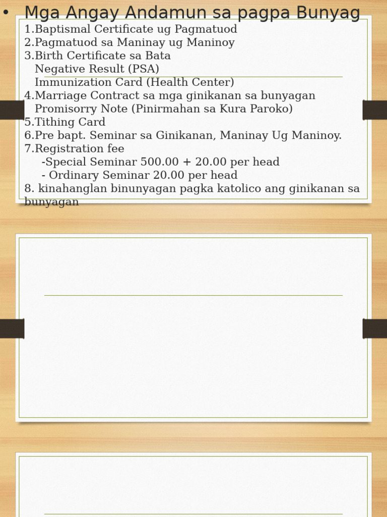 Pre Bapt Seminar | PDF