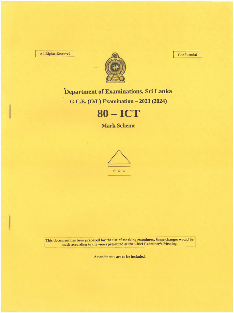 OL ICT Marking Scheme English Medium | PDF