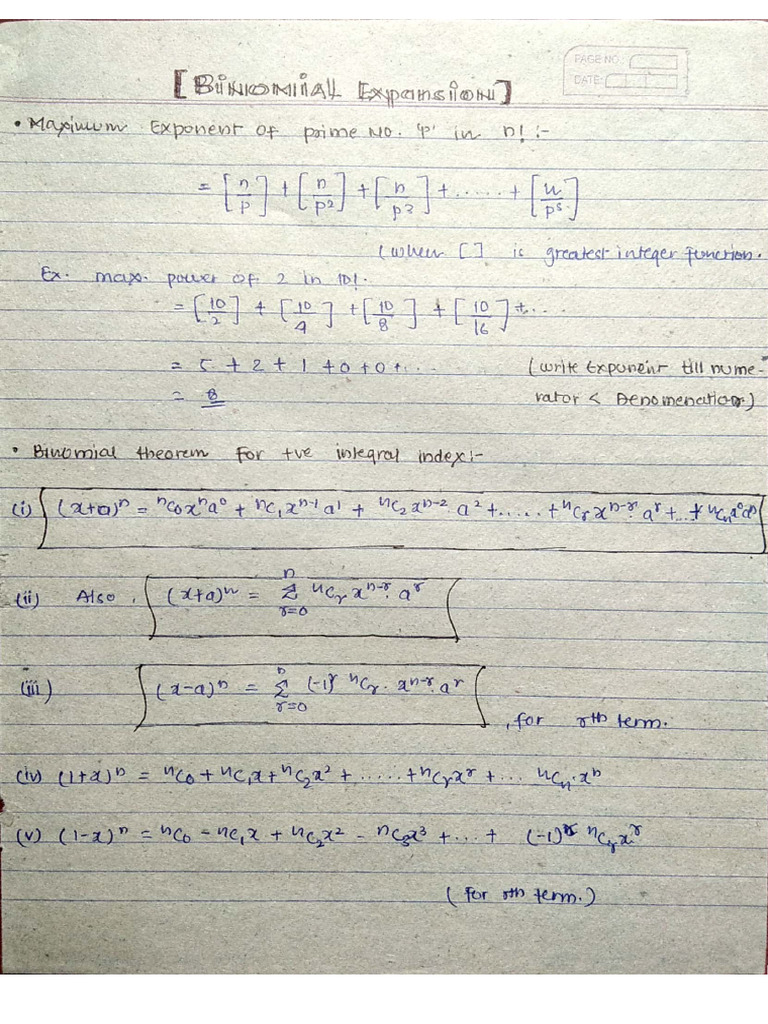 7-Binomial Expension | PDF
