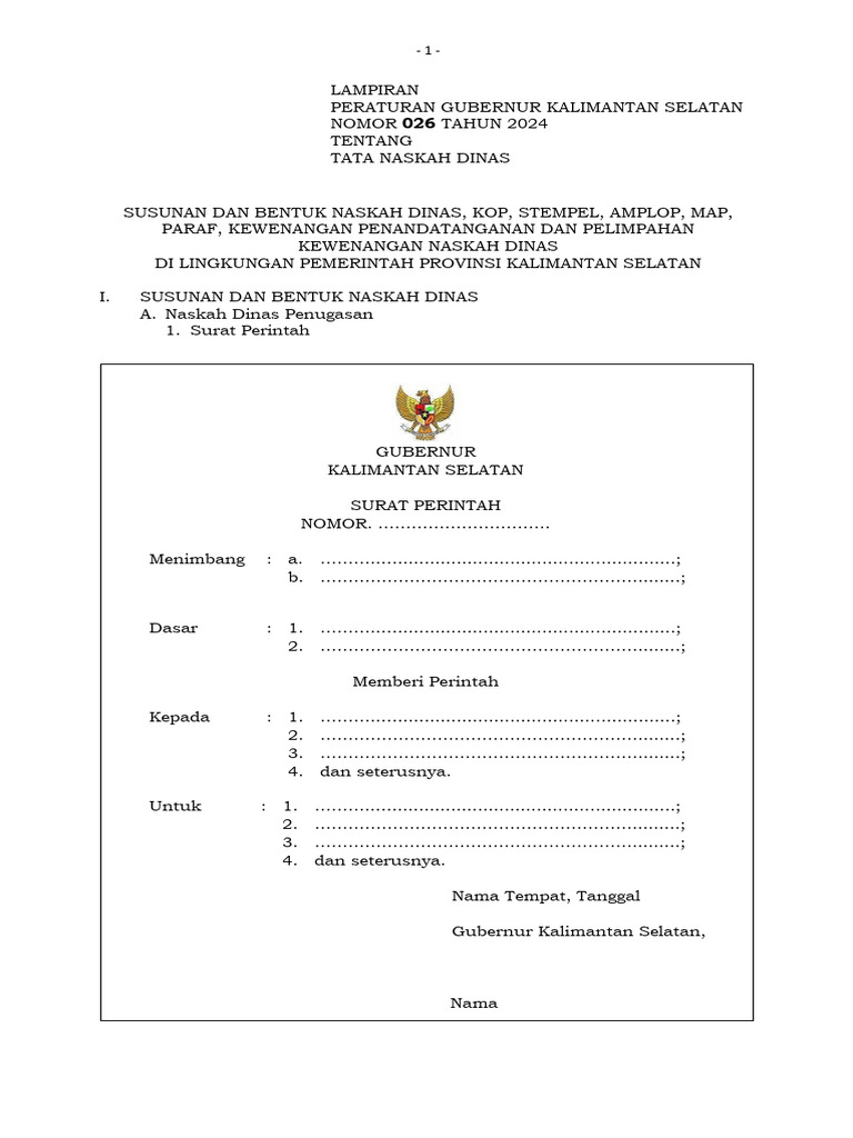 Lampiran Pergub Tata Naskah Dinas-Biro Organisasi | PDF