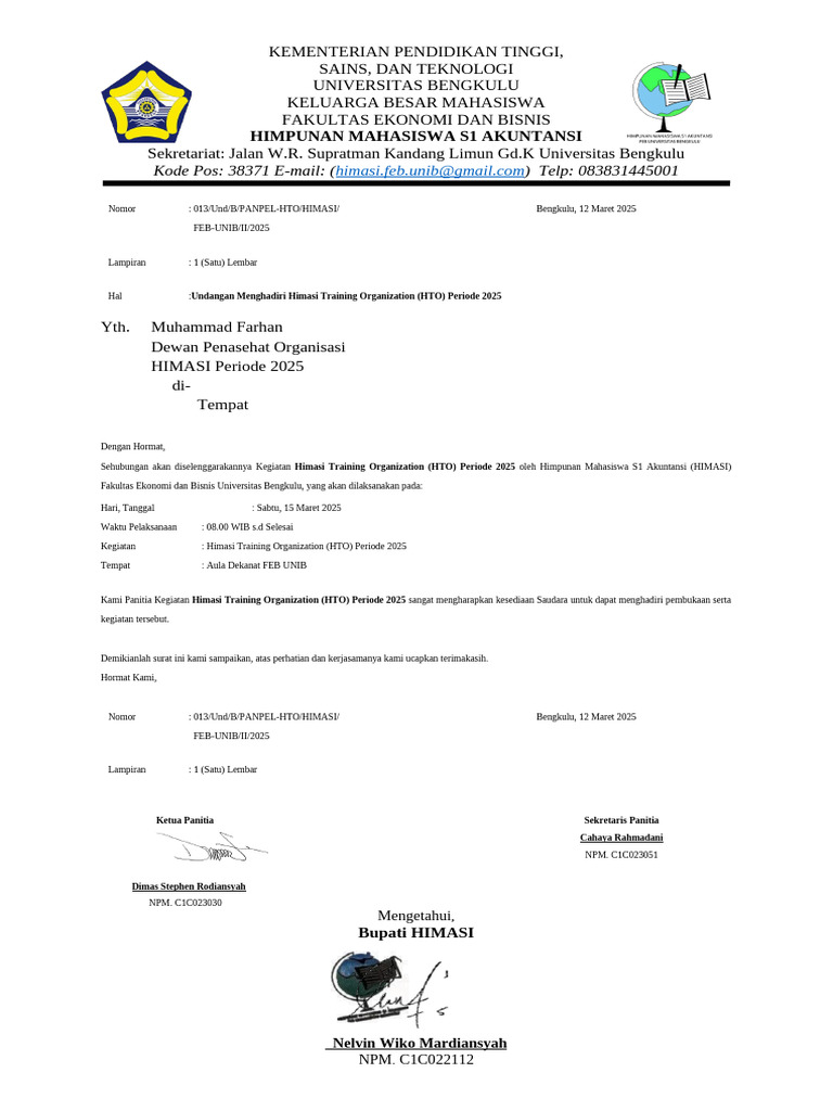 Undangan DPO (HTO) | PDF