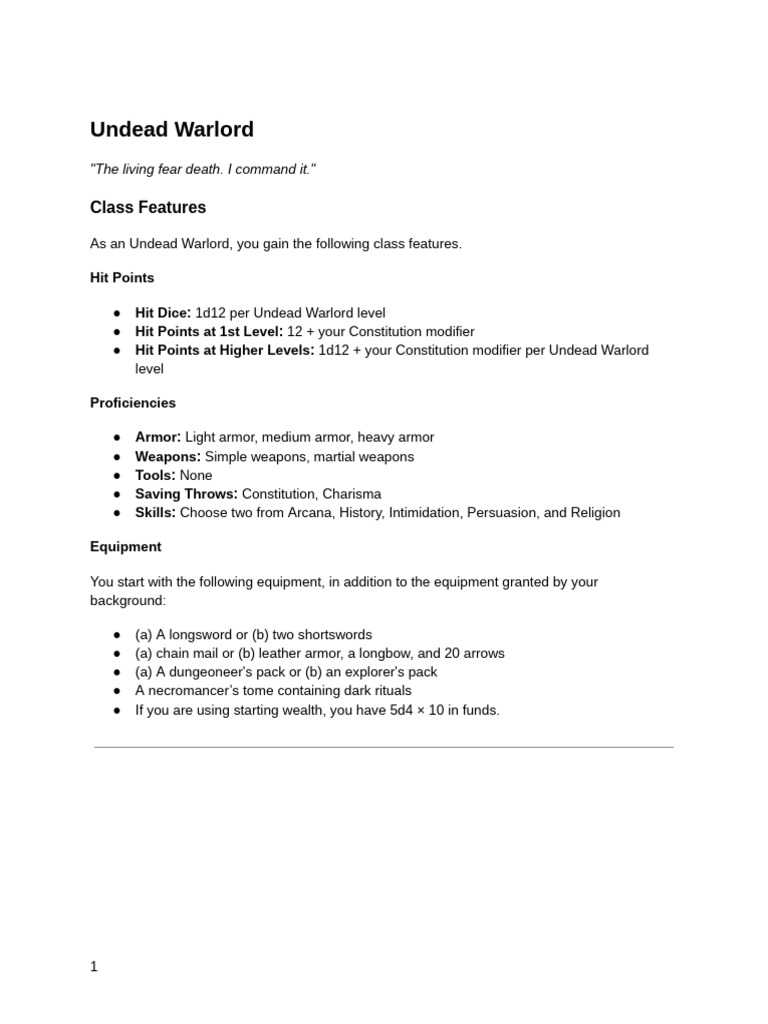 Undead Warlord | PDF