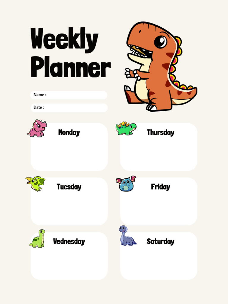 Beige Cute Modern Weekly Planner | PDF