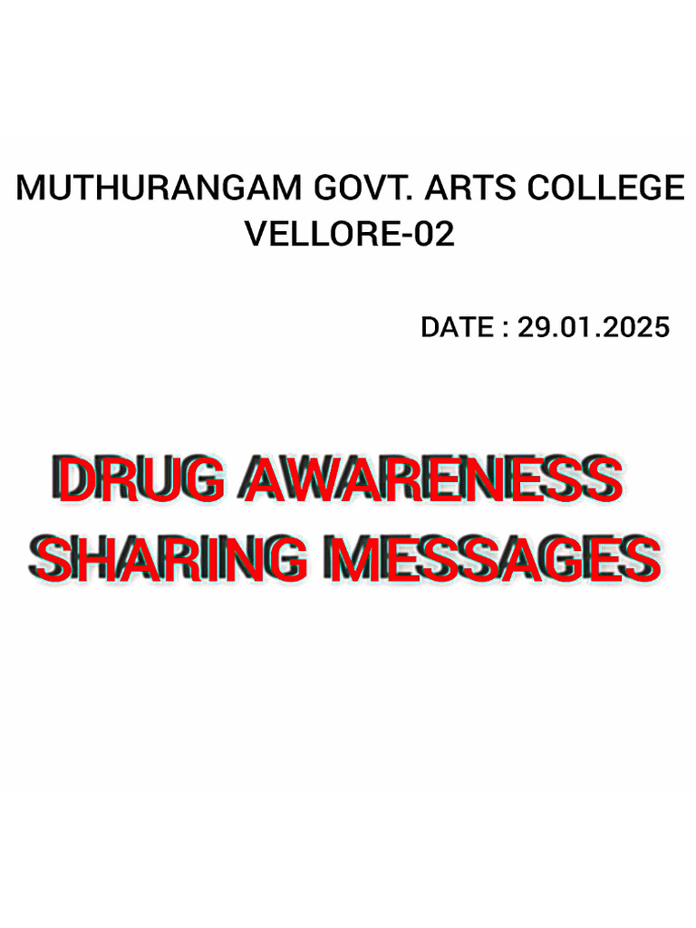 Anti Drug Club..Drug Awareness Sharing Messages | PDF
