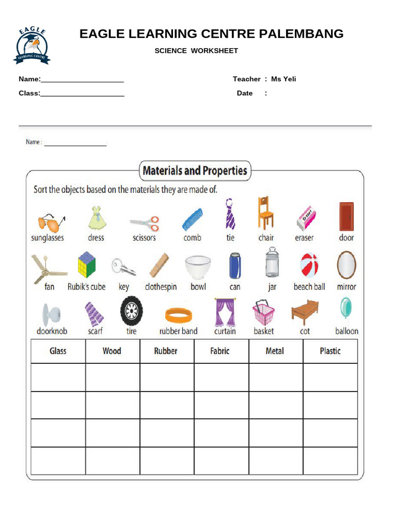 WS Science Grade 1 (Material) | PDF