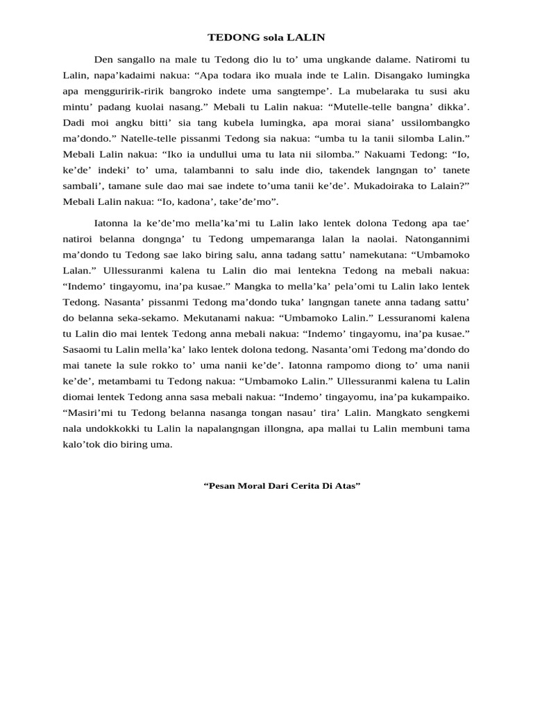 TEDONG Sola LALIN | PDF