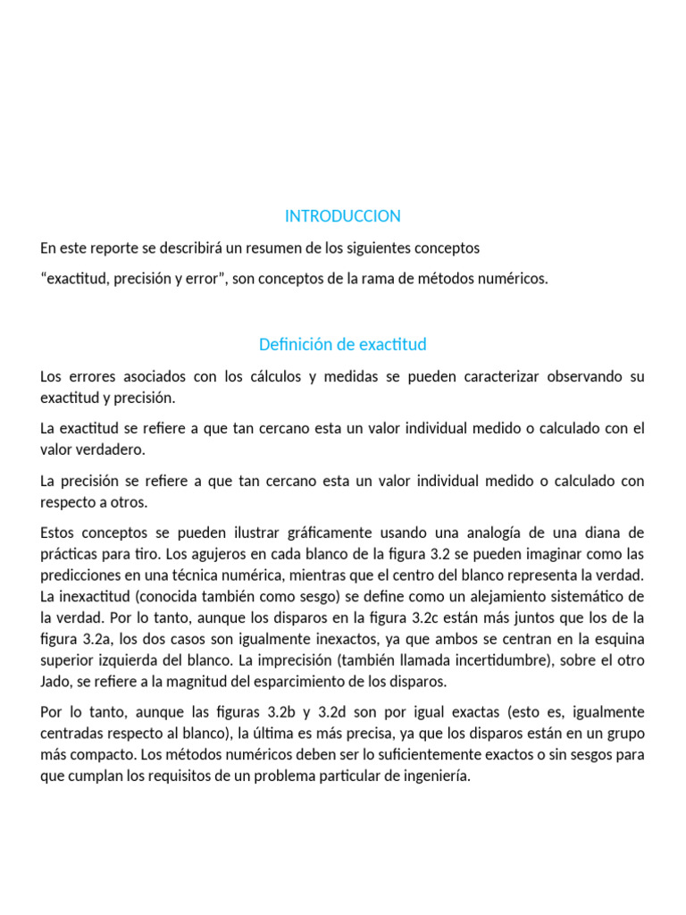 DEFINICION Exactitud y Presicion | PDF | Exactitud y precisión ...