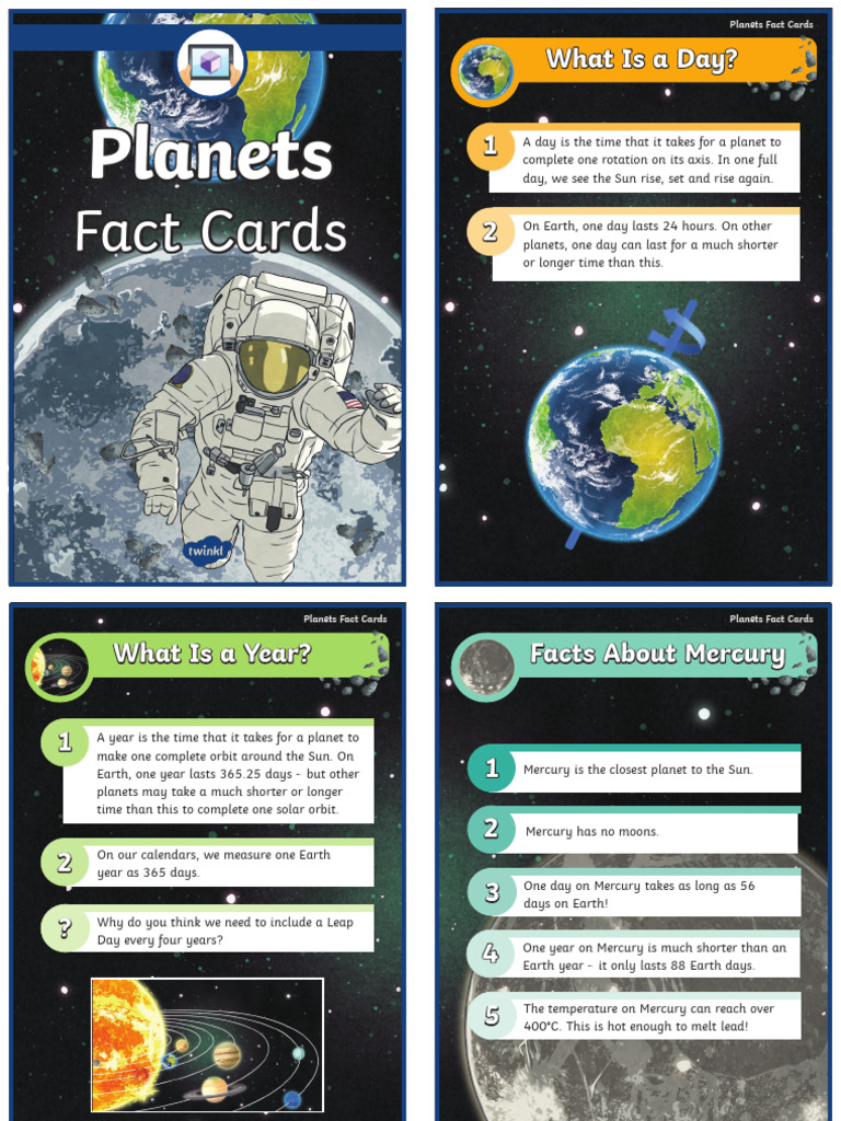 Planets Fact Cards and The Sun | PDF | Planets | Jupiter