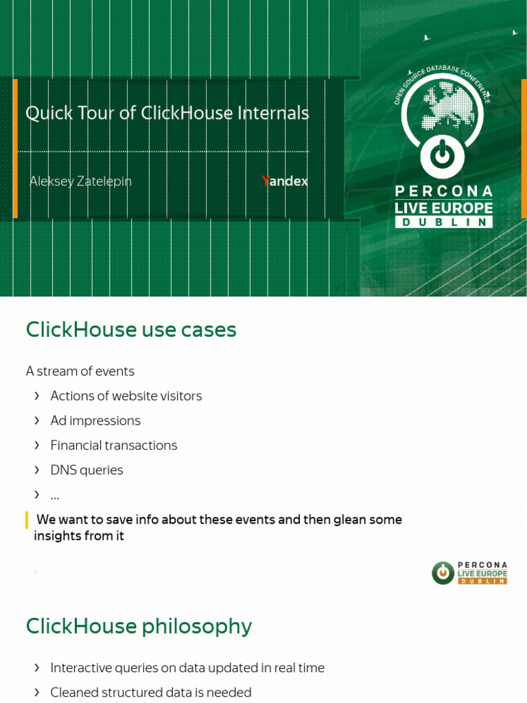 Quick Tour of ClickHouse Internals | PDF | Database Index | Replication (Computing)