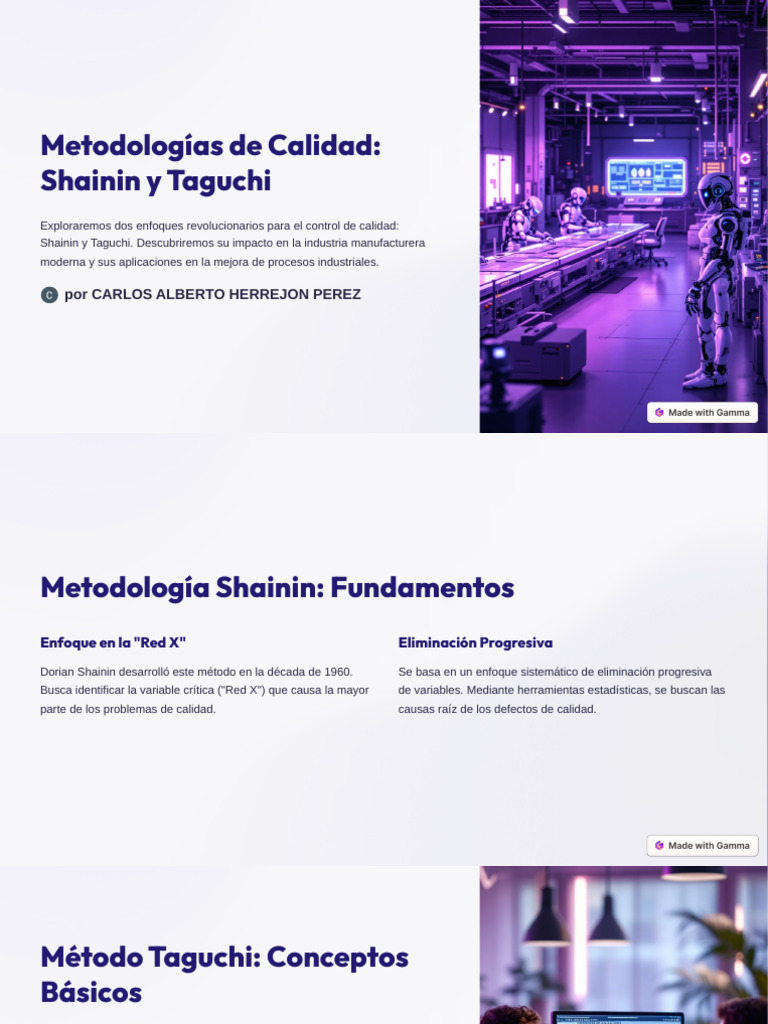 Metodologias de Calidad Shainin y Taguchi | PDF | Optimización ...