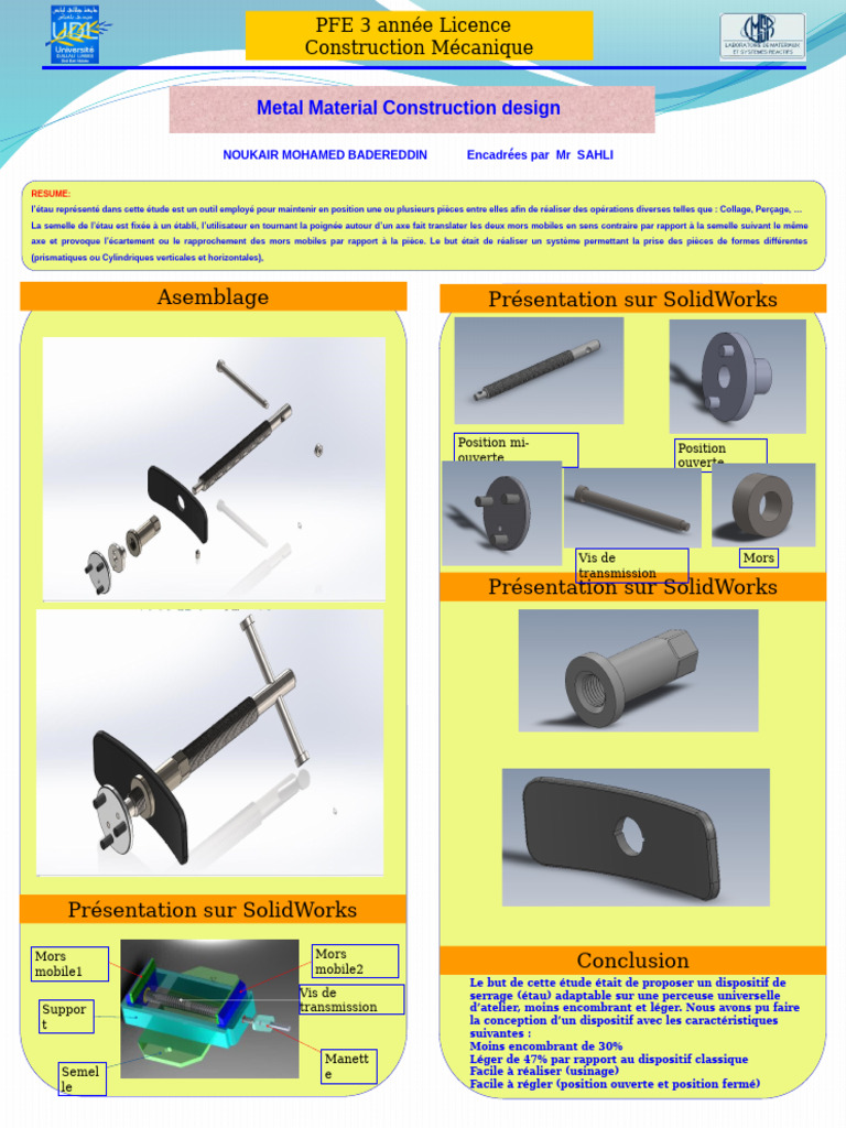 Étude d'un étau léger et adaptable | PDF | Vis de fixation | Perceuse