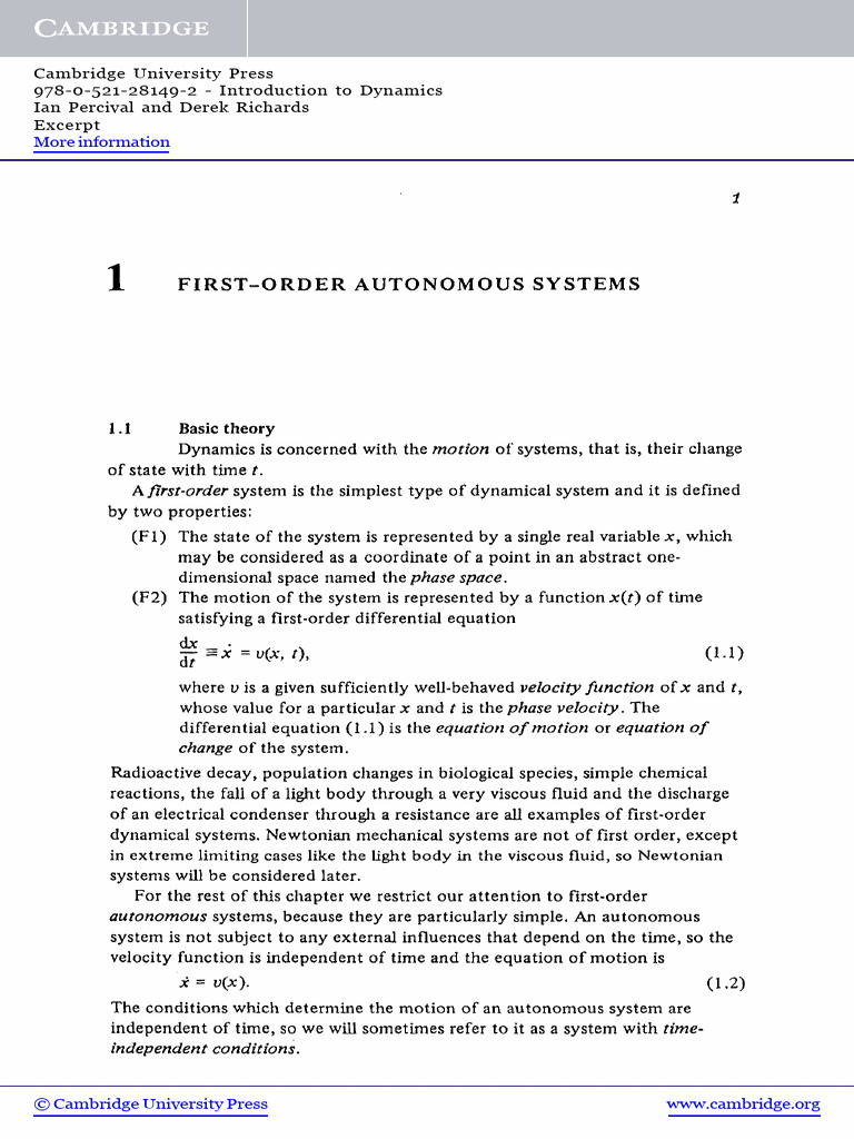 Introduction To Dynamics | PDF