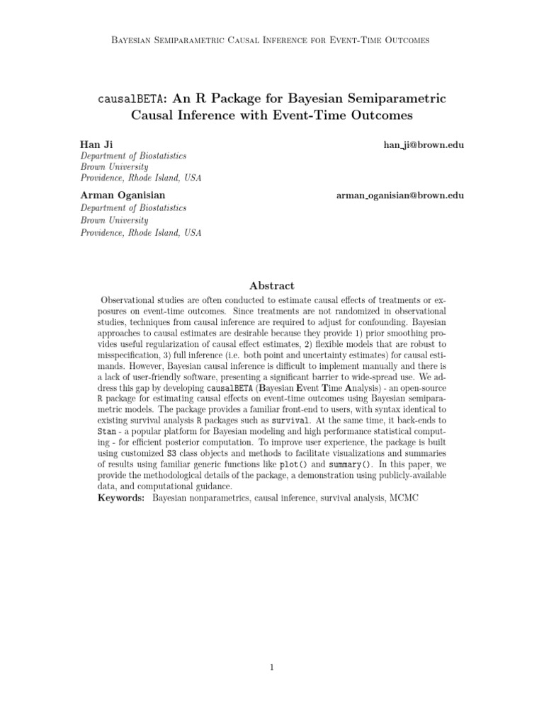 causalBETA - An R Package For Bayesian Semiparametric Causal Inference With Event-Time Outcome ...
