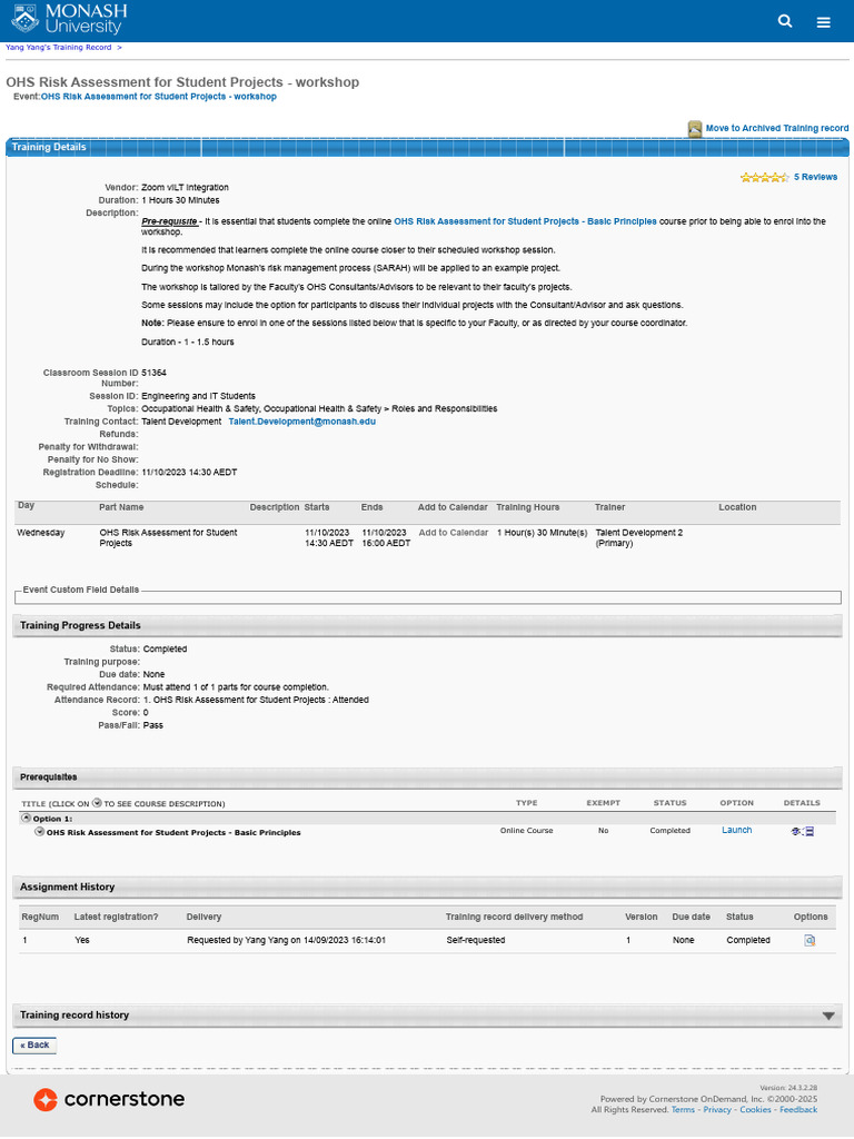 OHS Risk Assessment Workshop Details | PDF | Educational Technology