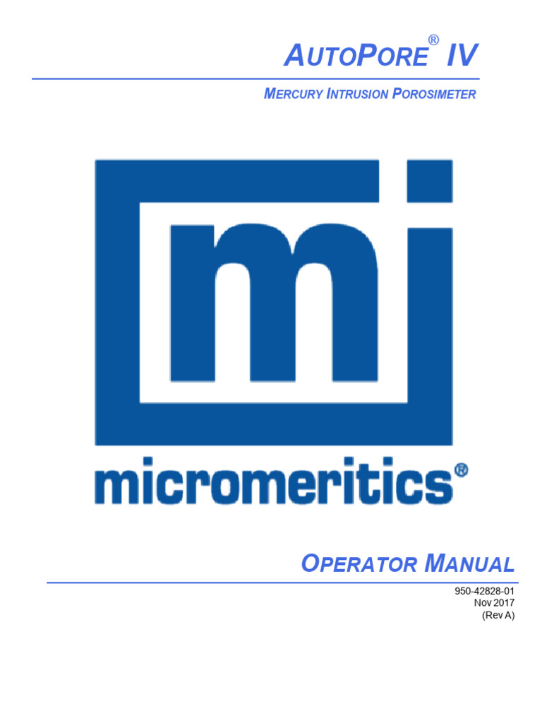 AutoPore IV 9500 Operator Manual Rev A Nov 2018 | PDF | Computer File ...