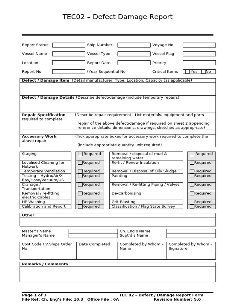 Tec 02 - Defect Damage Report | PDF