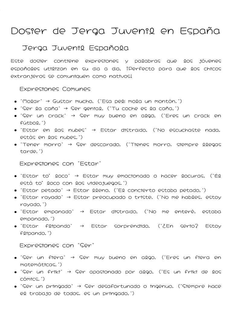 Jergas Juveniles Españolas | PDF