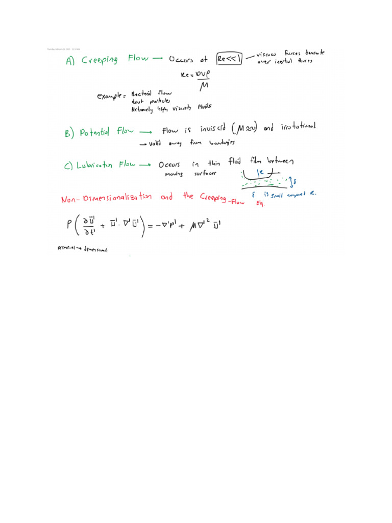 6A Creeping Flow NOTES | PDF