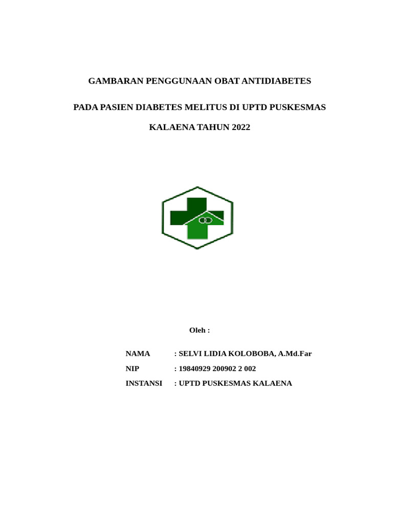 Penggunaan Obat Antidiabetes Di Puskesmas Pdf
