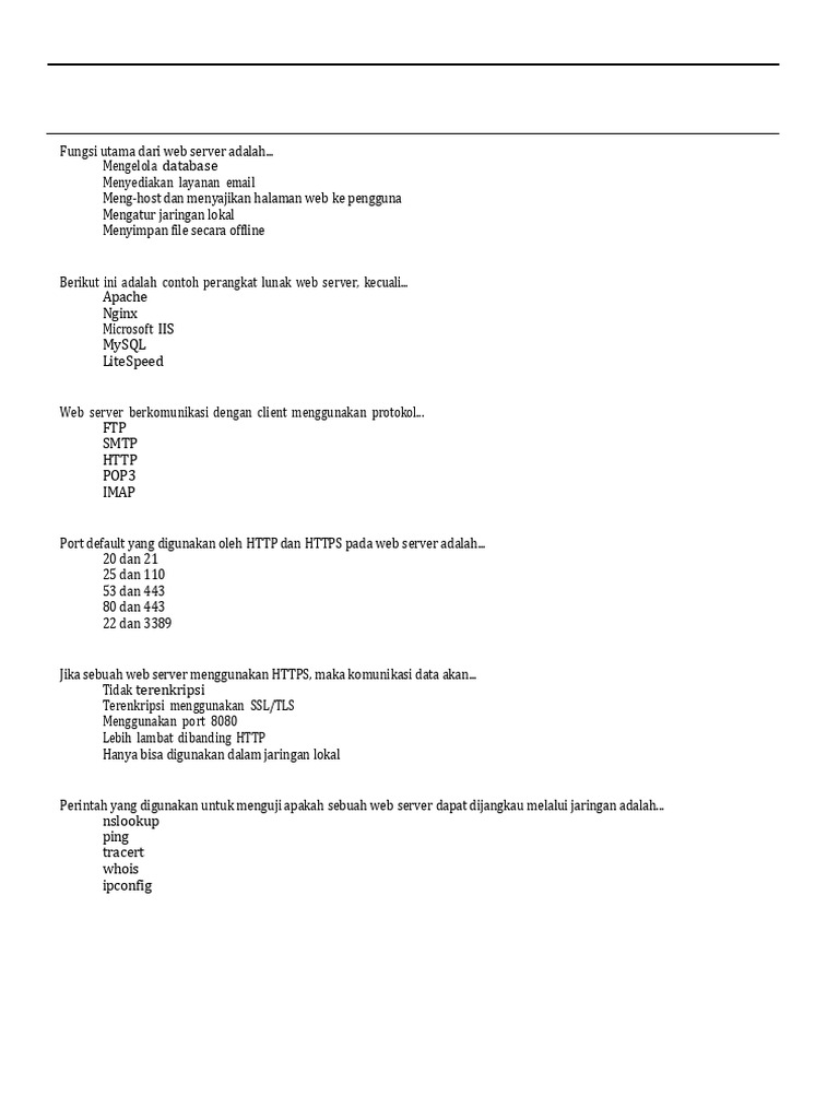 Soal Administrasi Sistem Jaringan Kelas 11 TKJ | PDF