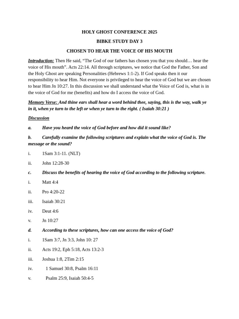 Bible Study Day 3 | PDF