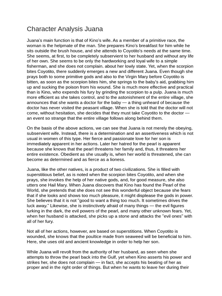 Character Analysis Juana | PDF