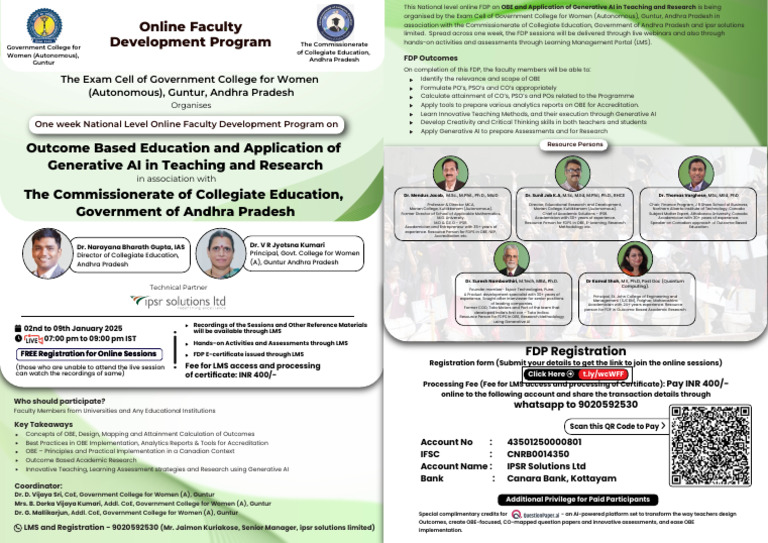 National Level FDP On OBE and Application of Generative AI Government ...