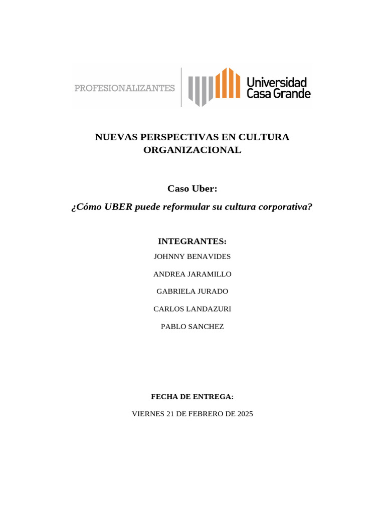 Caso Uber | PDF | Cultura organizacional | Business