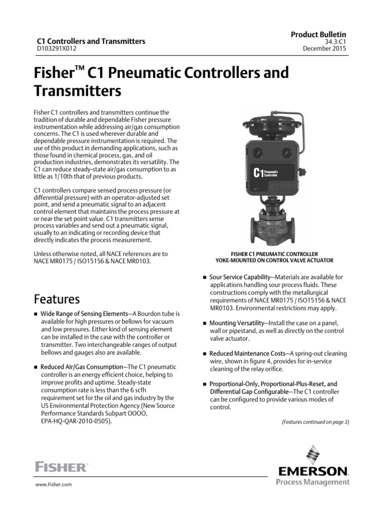 Fisher c1 Pneumatic Controllers | PDF | Pressure Measurement ...