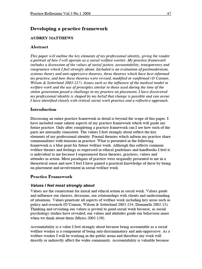 Developing A Practice Framework | PDF | Social Work | Justice