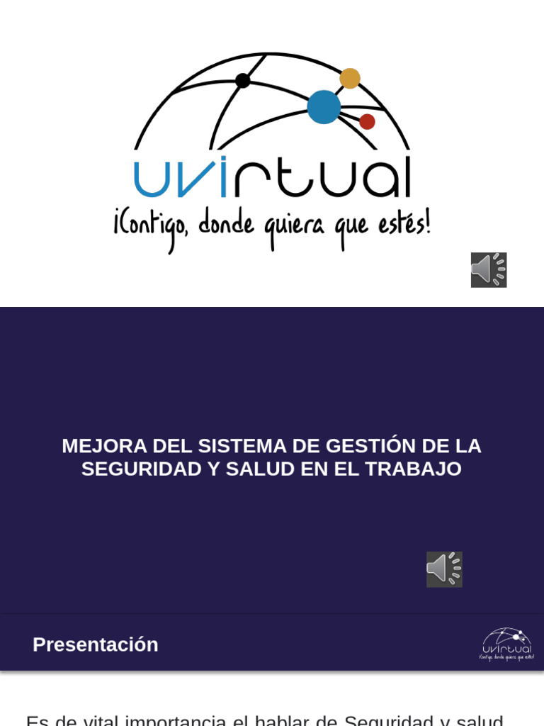 Presentación espacio académico - Mejora del SG- SST1 | PDF