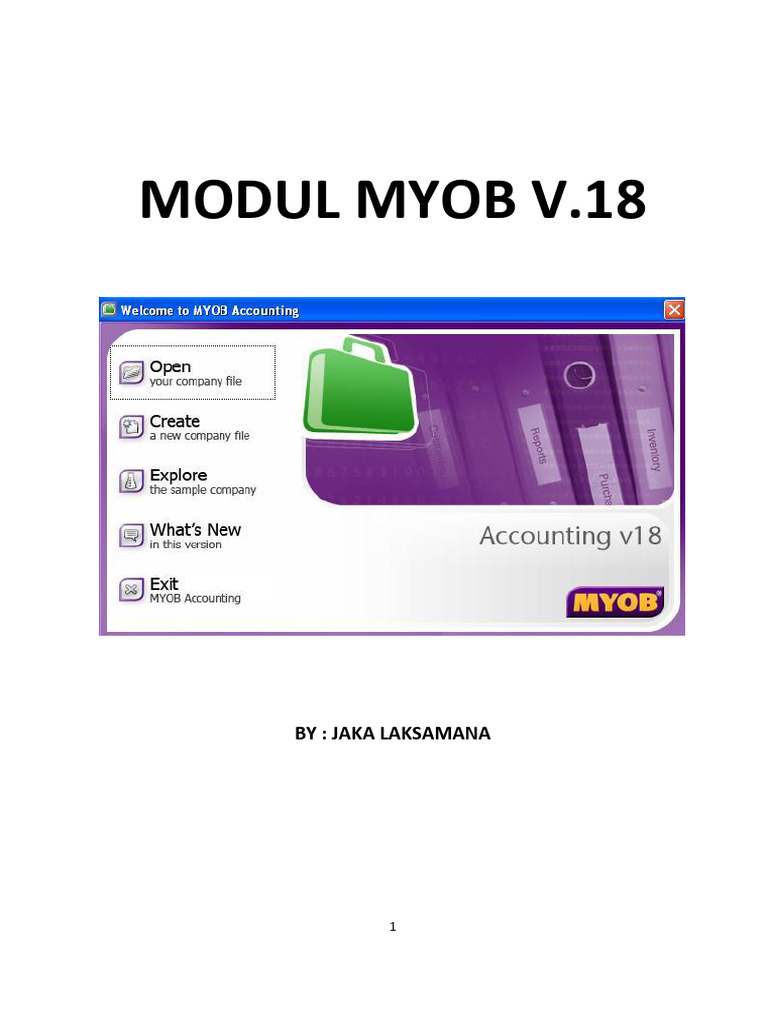 Panduan Modul MYOB V.18 | PDF