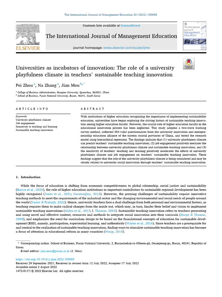 Universities As Incubators of Innovation: The Role of A University ...