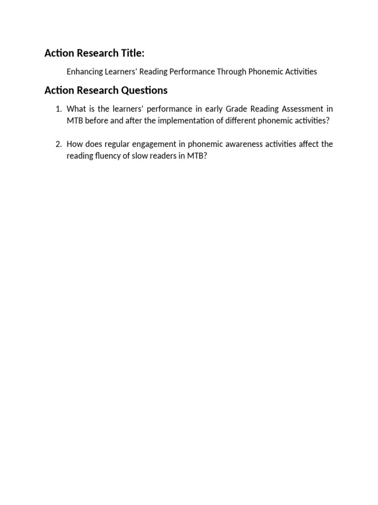Action Research Chapter 1 | PDF