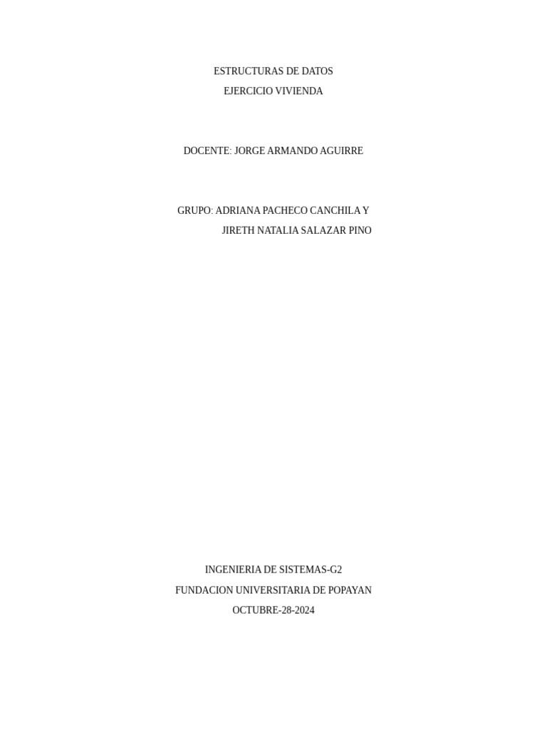 Ejercicio de Estructuras de Datos G2 | PDF