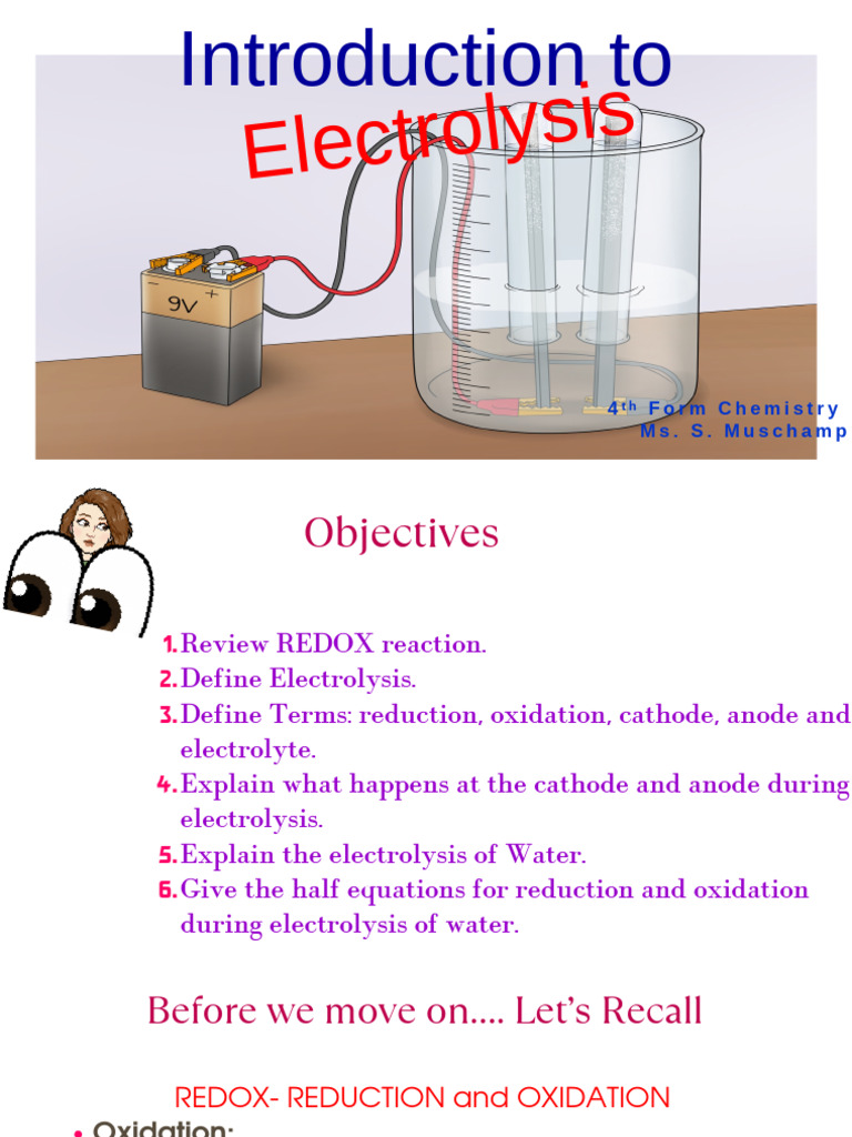 Electrolysis PART 1 | PDF | Redox | Ion