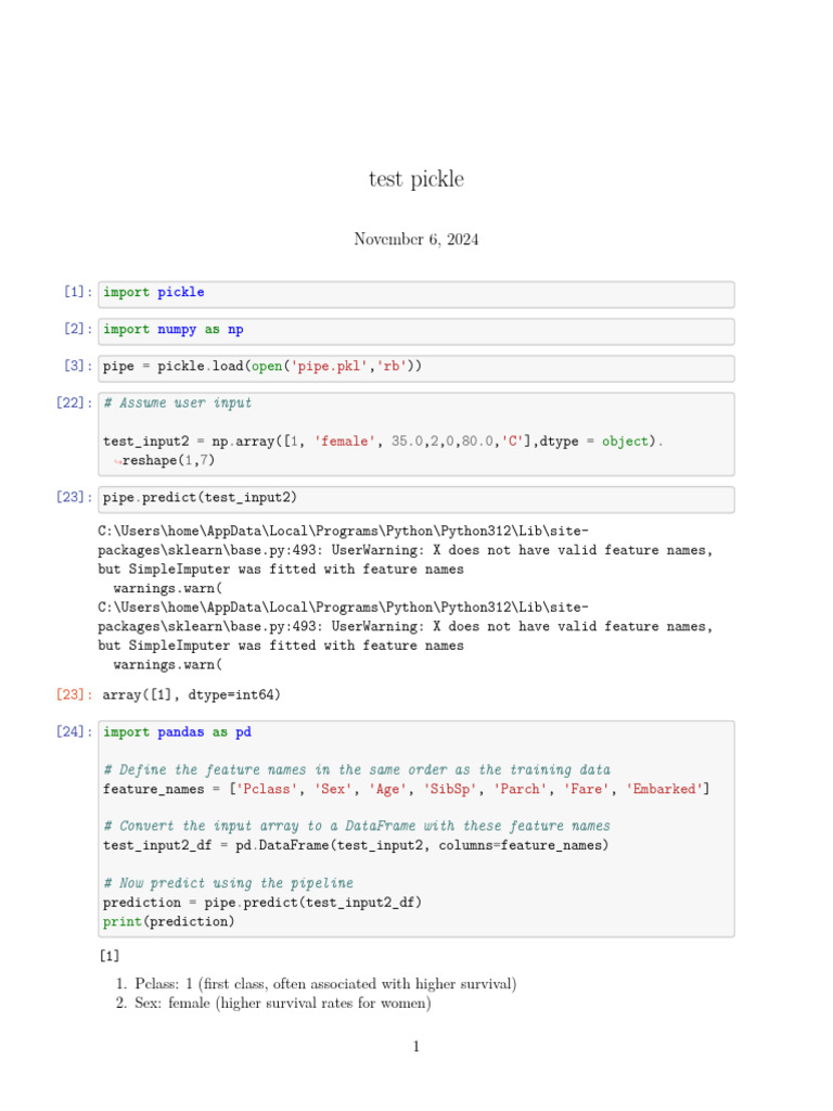 Pipeline Test Pickle | PDF