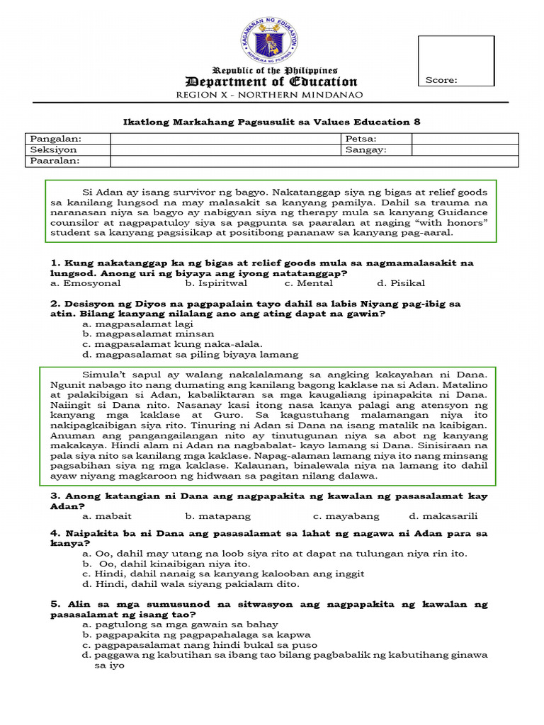 VE 8 - 3rd Q RUQA Final VALIDATED | PDF