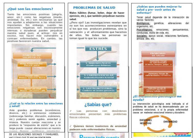 Triptico de Salud Mental | PDF | Las emociones | Ansiedad